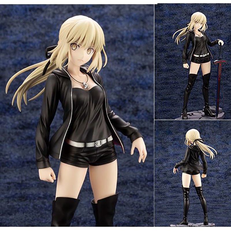 NEW 23cm Fate/Grand Order Anime Figures Saber Arturia Pendragon black ...