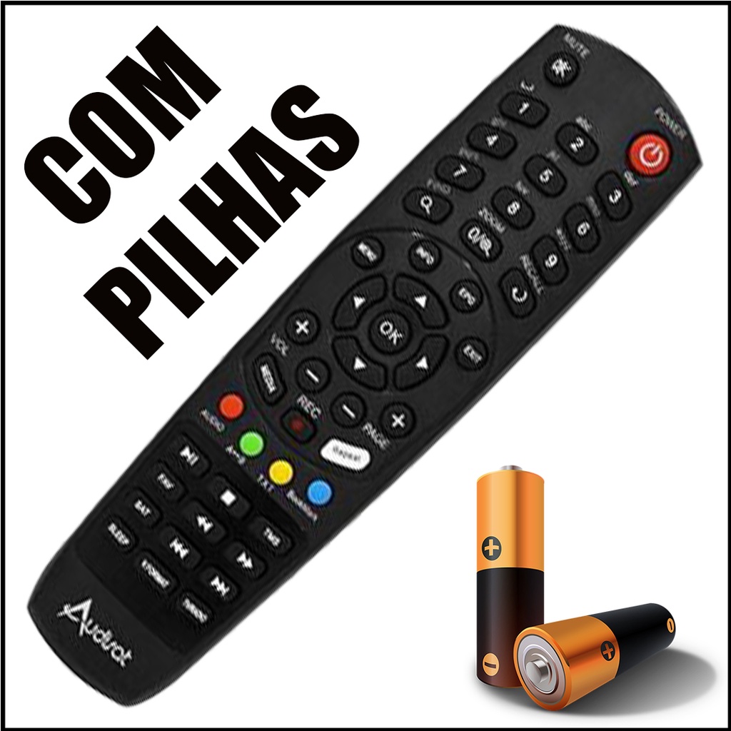 Controle remoto para receptor Audisat C1 + par de pilhas | Shopee Brasil