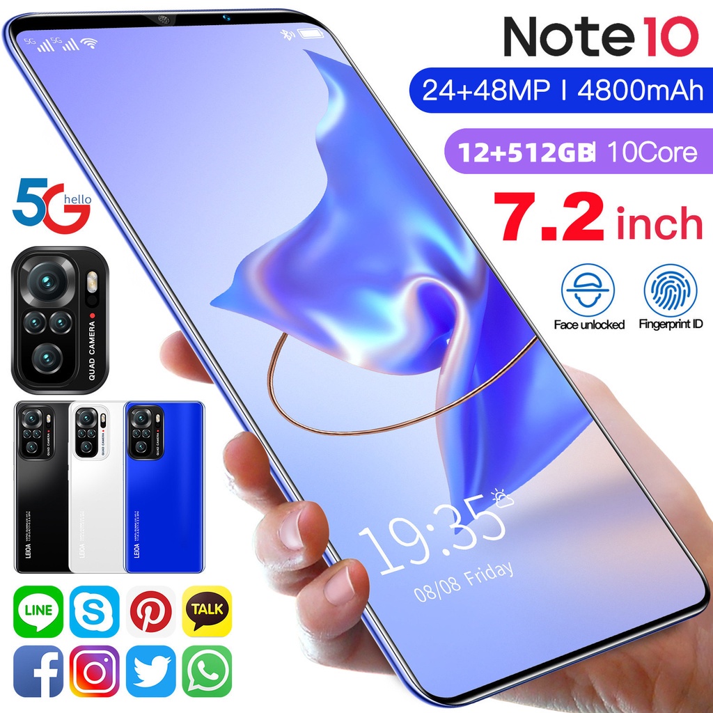 Telefone Barato Note10 Pro 5G Smartphone 8GB 256GB 5.8 " Original ...