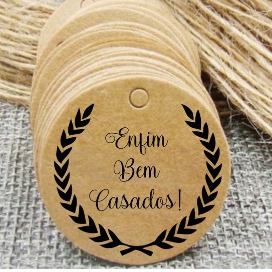 Tag Kraft 5 cm Para Personalizar Feito à mão e com amor + Fio Incluso ...