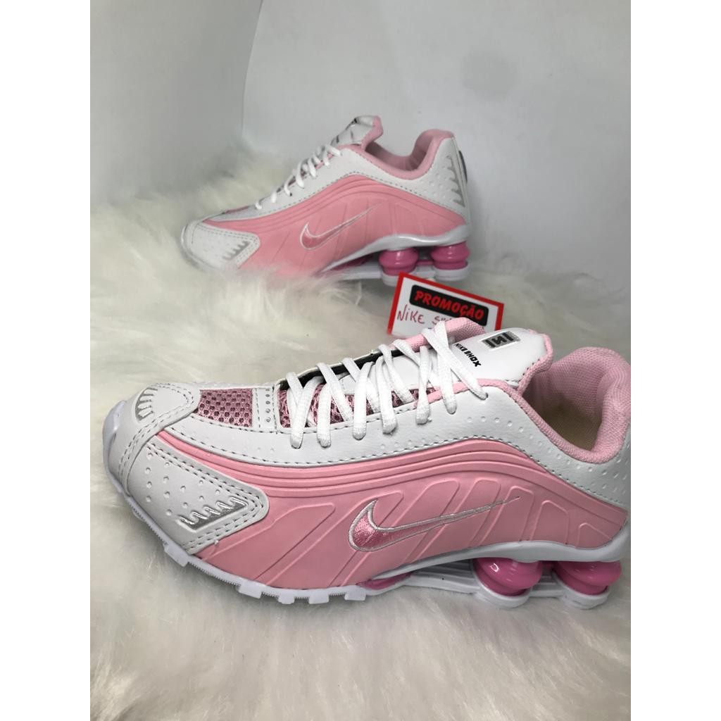 Tenis Nike Shox 4 Molas R4 Branco/Rosa Pronta Entrga Oferta | Shopee Brasil