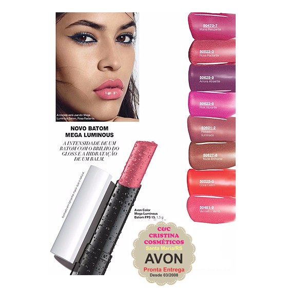 Batom Mega Luminous Avon FPS 15 - 1,5g | Shopee Brasil