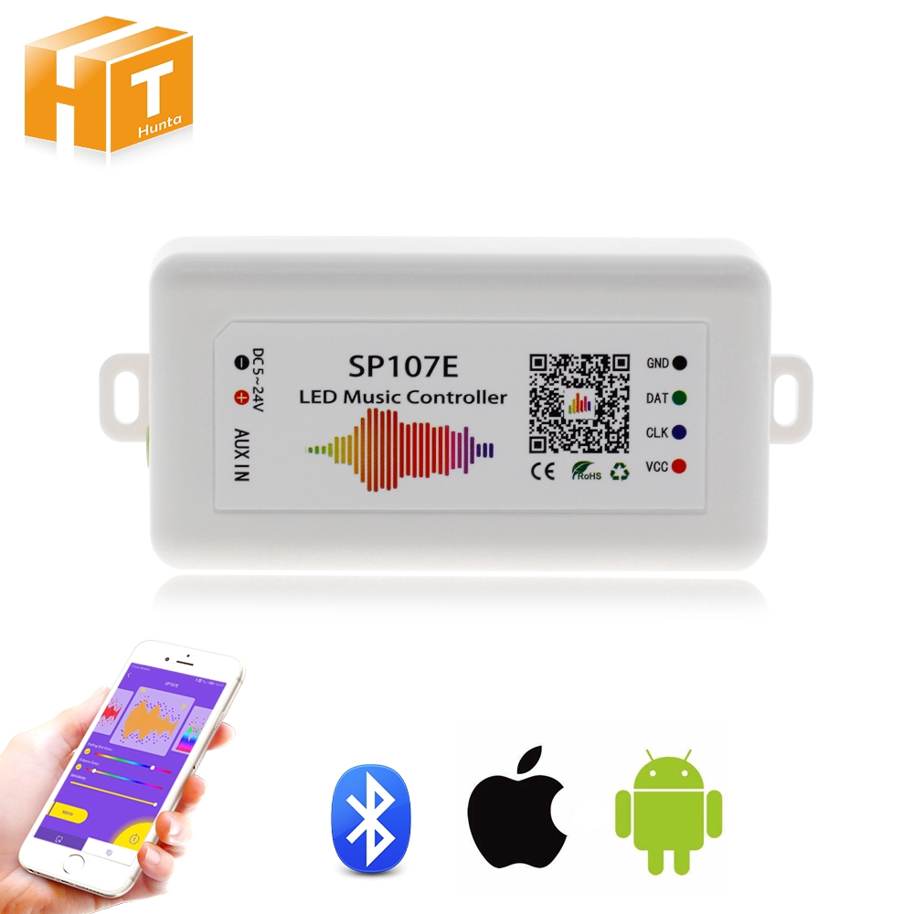 SP107E DC5-24V Bluetooth Music LED Controller full color RGB SPI ...