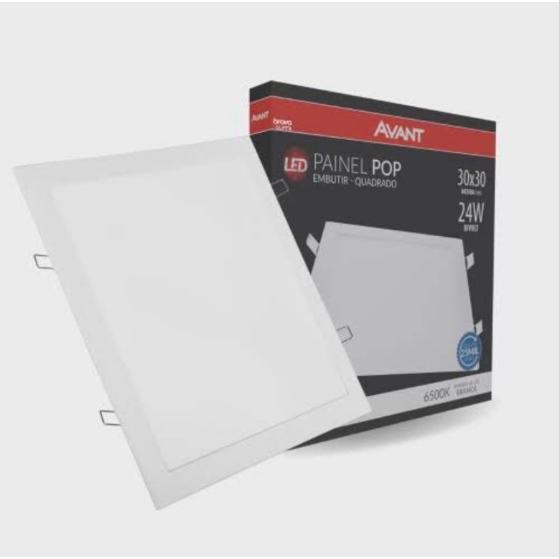 Painel Pop Quadrado Embutir 24W Branco Frio 6500K Led 30x30cm Avant | Shopee Brasil