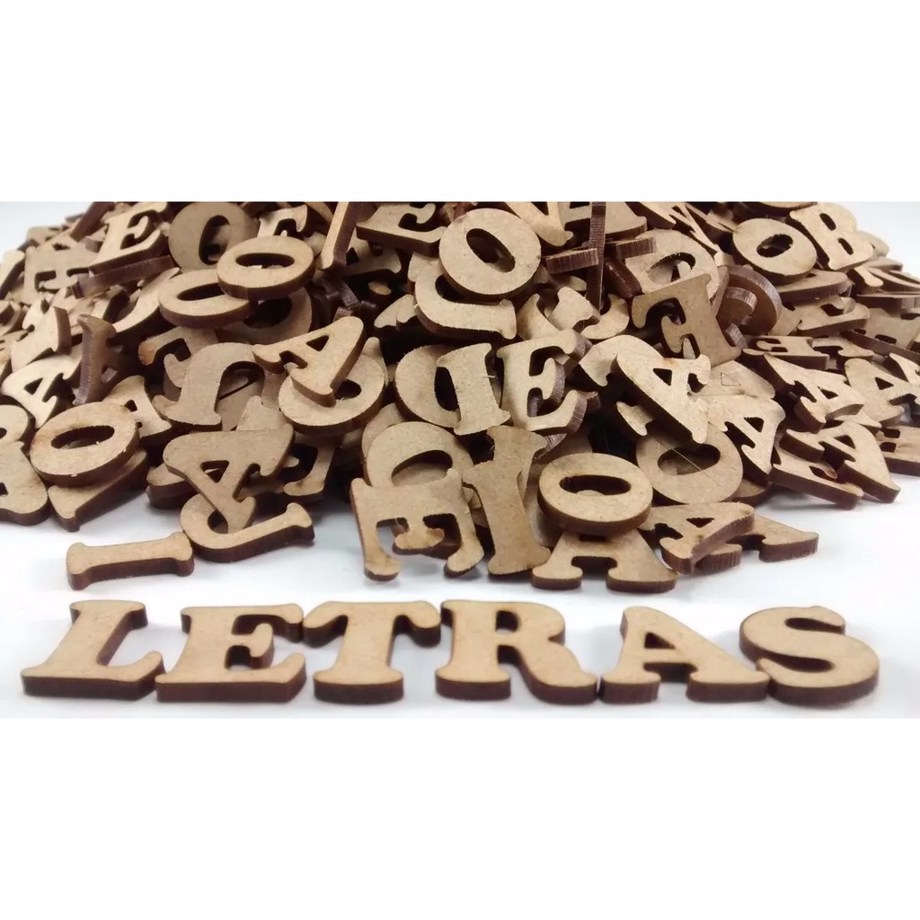 Kit 50 Letras 2cm MDF CRU ( REPETIDAS ) Somente 1 Letra por KIT ...