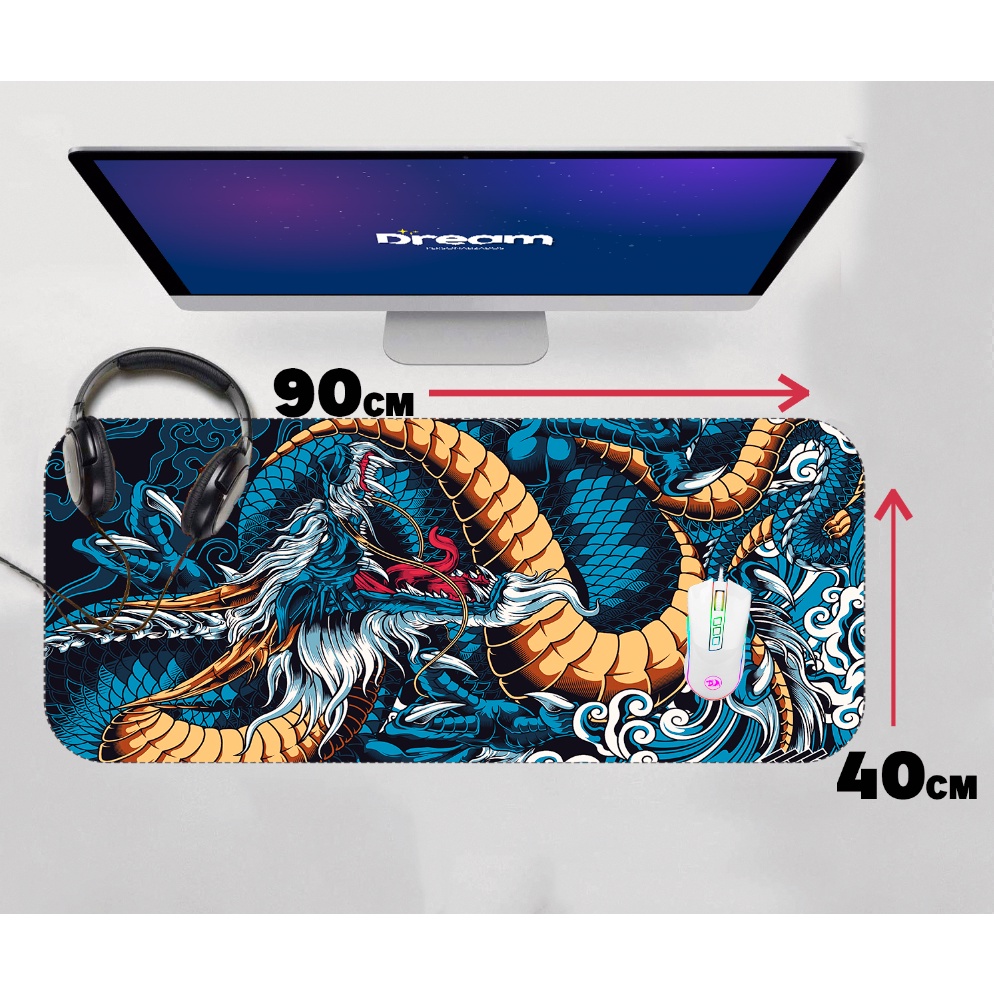 Mouse Pad Gamer Dragão Japonês Anime Extra Grande 90x40 70x30 60x40 ...
