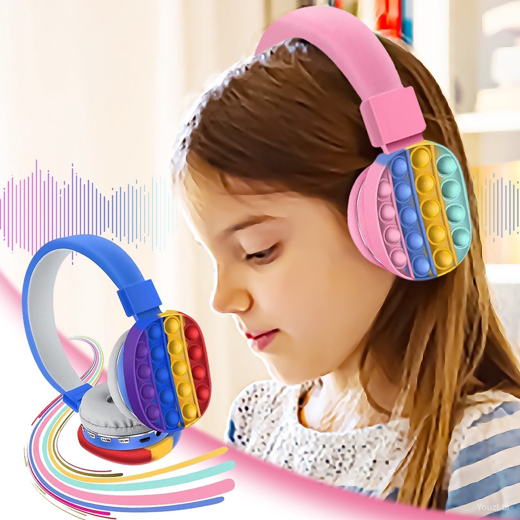 Fone De Ouvido Infantil Pop It Stereo Com Bluetooth colorido | Shopee ...