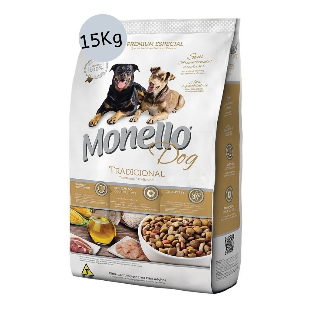 Ração Monello Premium Tradicional 15kg | Shopee Brasil