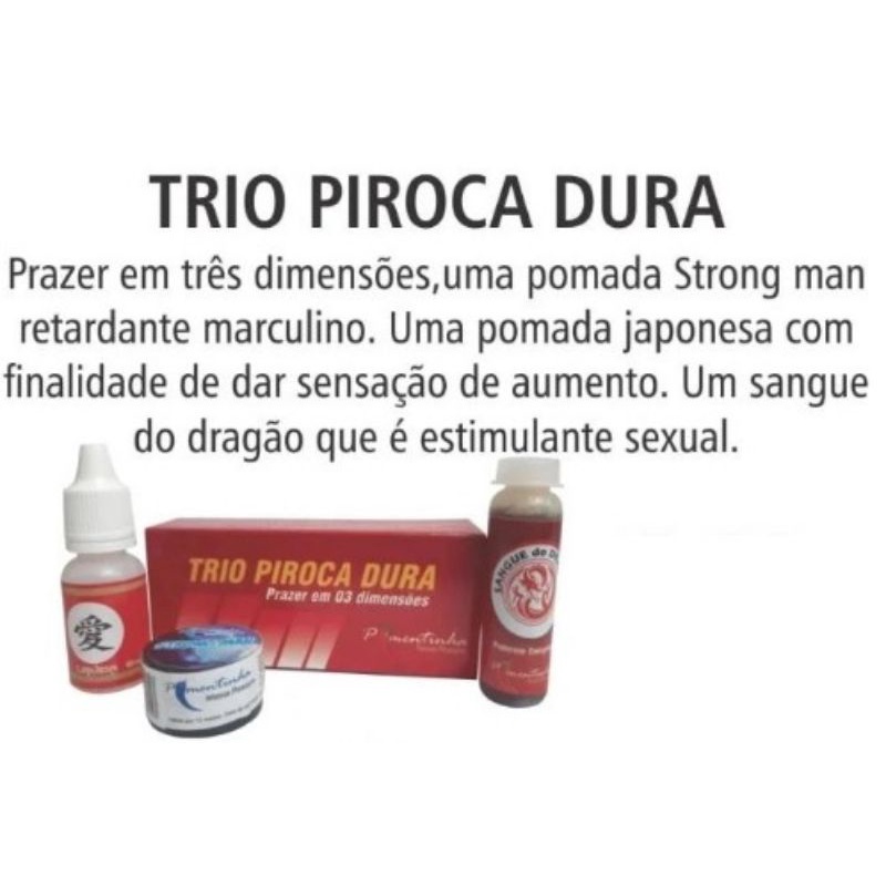 Kit Trio Piroca Dura Estimulante, Aumenta e Retardante Sexual Masculino ...