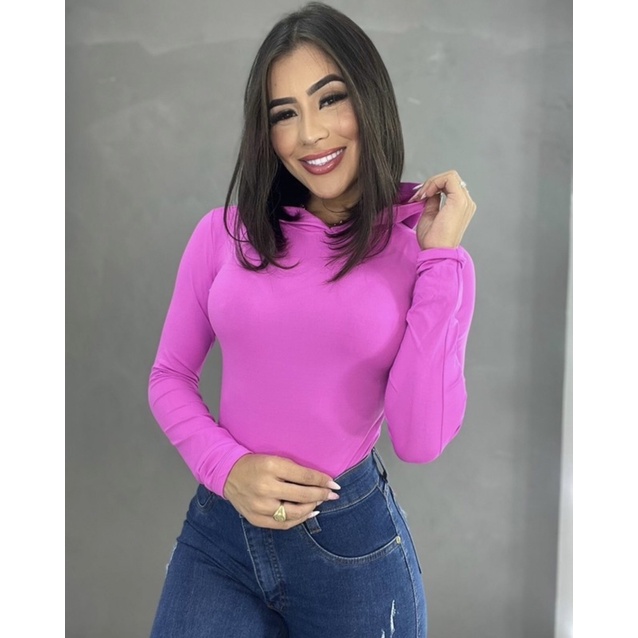 body feminino Sal e Pimenta Original bori bore poliamida com capuz com ...