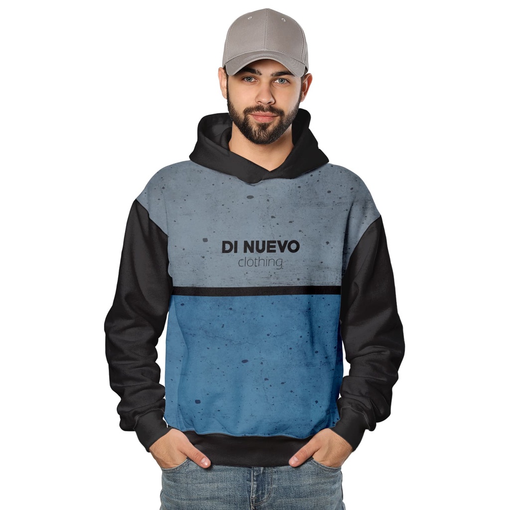 Moletom Street Wear Masculino Azul com Capuz | Shopee Brasil