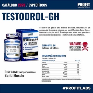 Testodrol GH Profit - 60 tabletes | Shopee Brasil