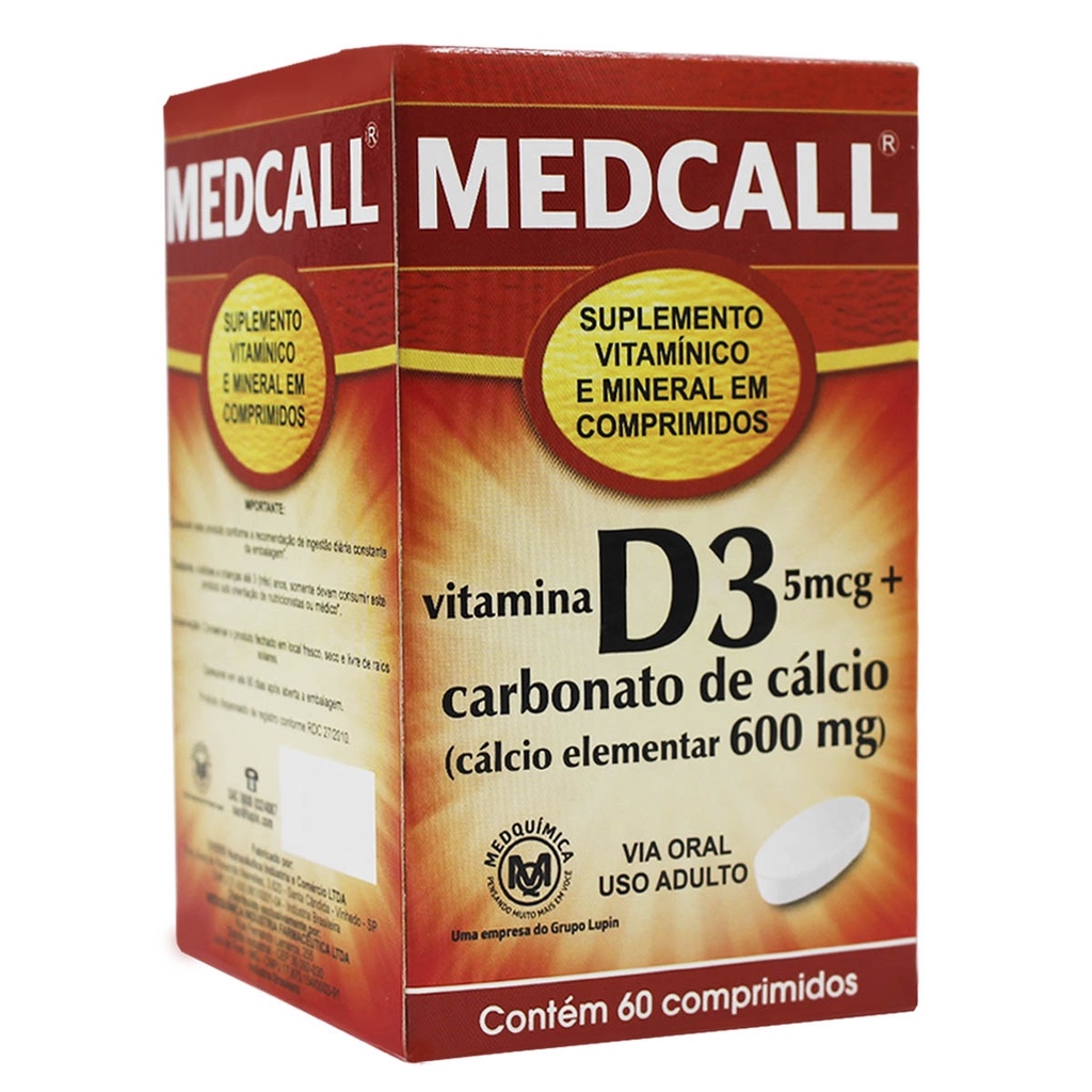 Medcall 600Mg Com 60 Comprimidos Medquímica | Shopee Brasil