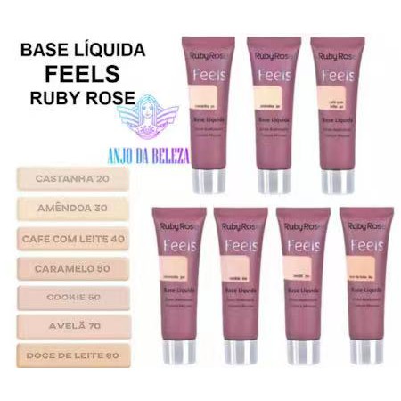 Base Líquida Feels Mousse Efeito Aveludado Ruby Rose Group 2 -- Hb8053 | Shopee Brasil