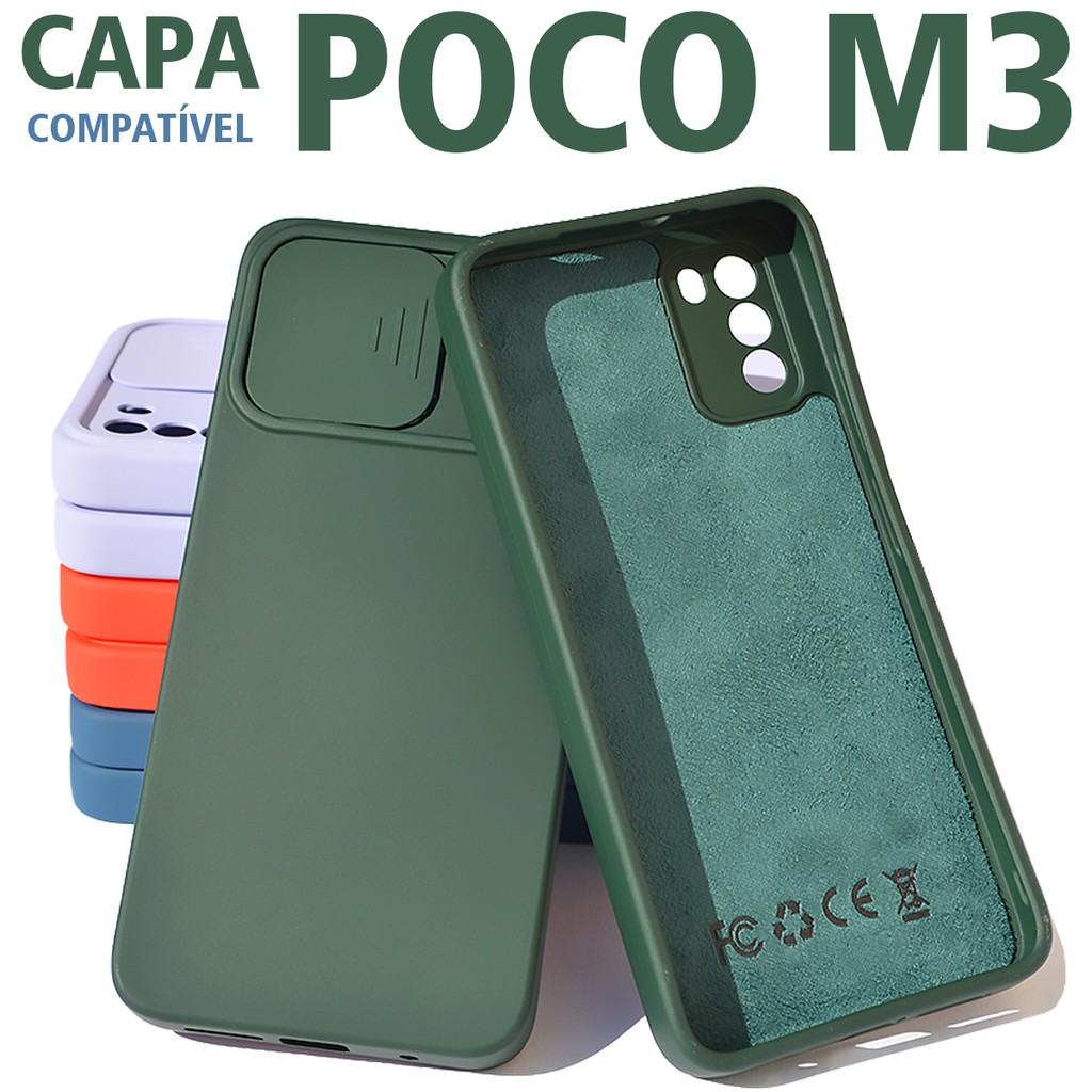 Capa Capinha Case Poco M3 Aveludada no Interior C/Protetor de Câmera ...