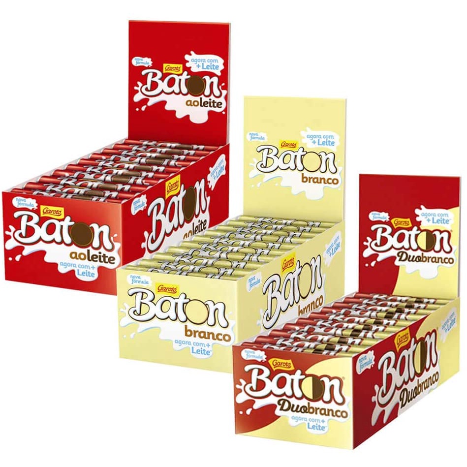 Chocolate Batom ao Leite Ou Chocolate Branco Garoto | Shopee Brasil