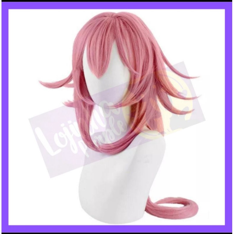 Peruca Cosplay Rosa 75 cm ( Genshin Impacto Yae Miko , Entre outros ...