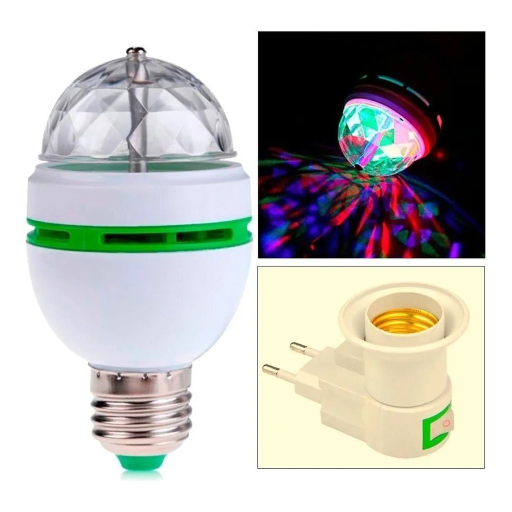 Lâmpada Led Globo Colorida Rotativa Giratória Festa Boate Nf | Shopee ...