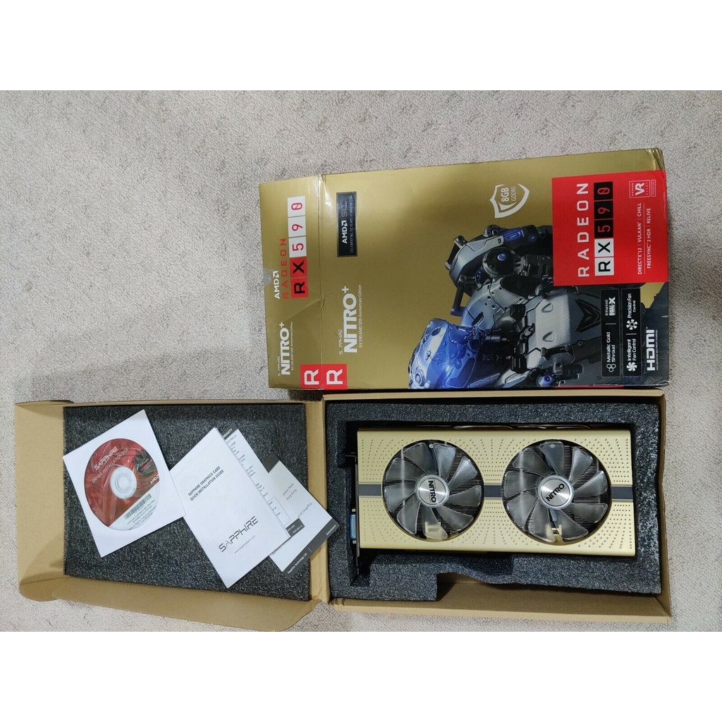 Sapphire Radeon RX 590 NITRO+ 8GB Gold Video Card - AMD 50th ...