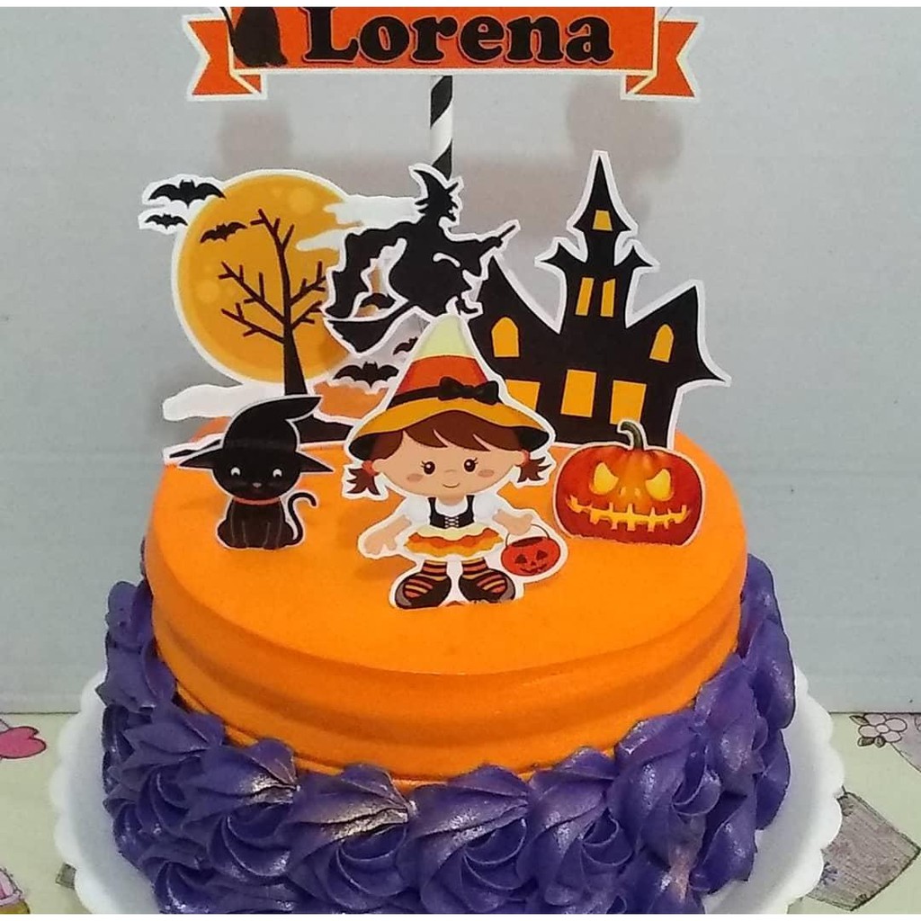Topo de Bolo Halloween Personalizado | Shopee Brasil