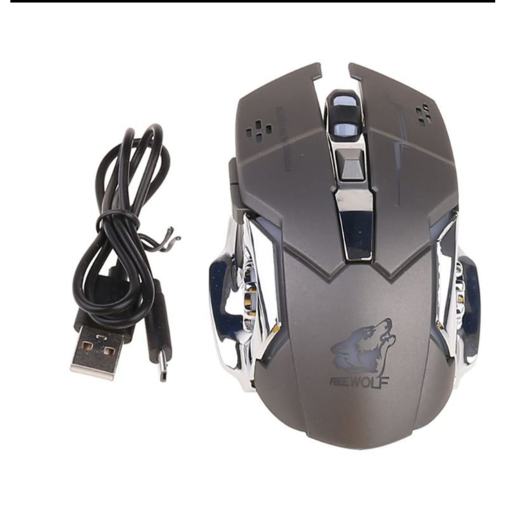 Mouse gamer Sem Fio Ergonômico Usb Recarregável X8 2400DPI Cinza Metal Muda de cores | Shopee Brasil
