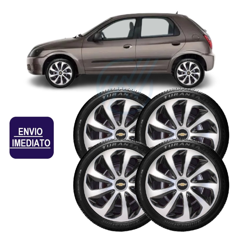 Jogo Conjunto 4 Calotas Aro 13/14/15 Gm Chevrolet Onix Prisma Corsa ...