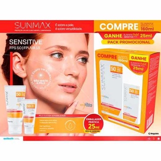 Kit Sunmax Protetor Solar Sensitive FPS50 com 160ml + Protetor Solar ...