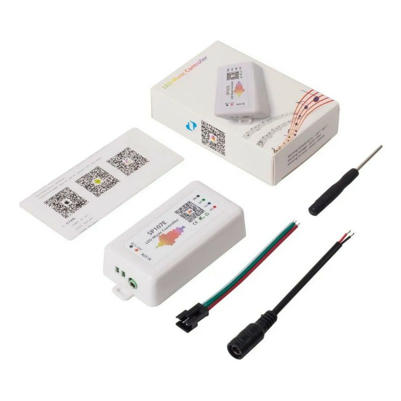 Controladora SP107e Bluetooth Music 5-24v Para Fita Led Digital RGB ws2811, ws2812b, ws2813 ...