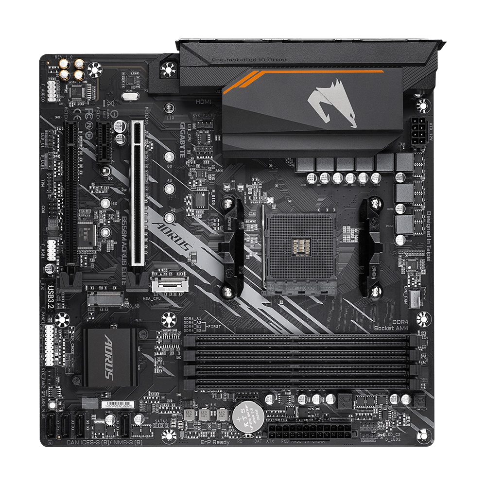 Placa Mãe GIGABYTE B550M AORUS ELITE AMD B550 Tomada AM4 DDR4 ...