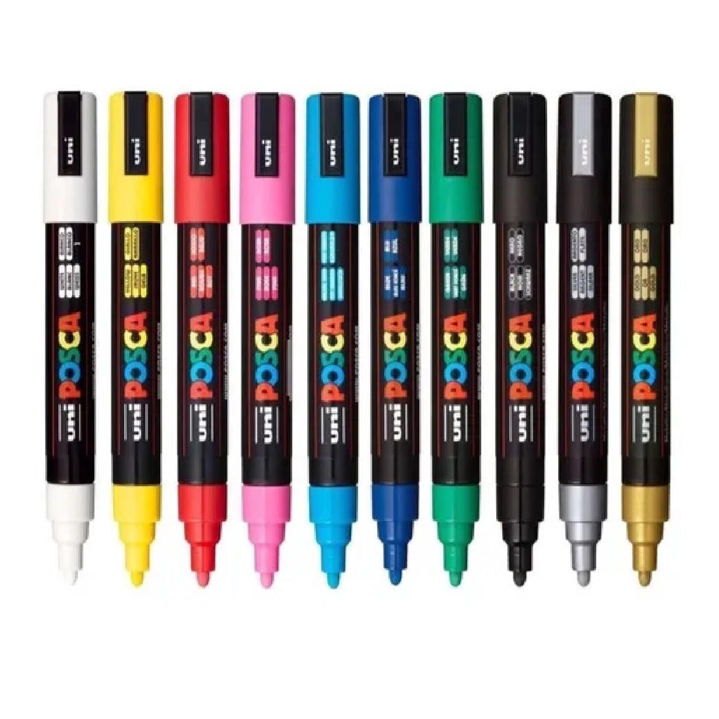 Kit Caneta Posca Pc-5m C/ 5 Unidades A Sua Escolha - Escorrega o Preço