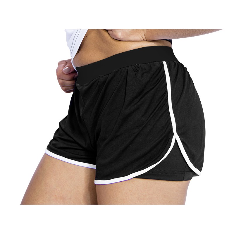 Short Duplo Academia Esportivo Corrida Feminino Fitness - Corre Que Ta ...