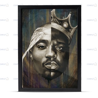 Quadro Tupac e Notorious Big - QUADRO DECORATIVO COM MOLDURA E VIDRO ...