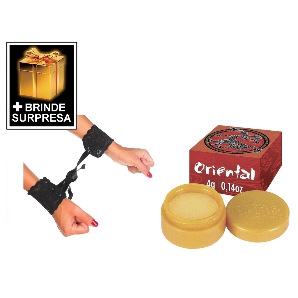 Kit Algemas De Renda Pomada Oriental Pote 4g Hot Flowers 2 Brindes