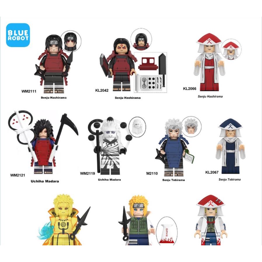 Anime lego Uzumaki naruto Mini Figuras Brinquedos Hashirama Madara ...