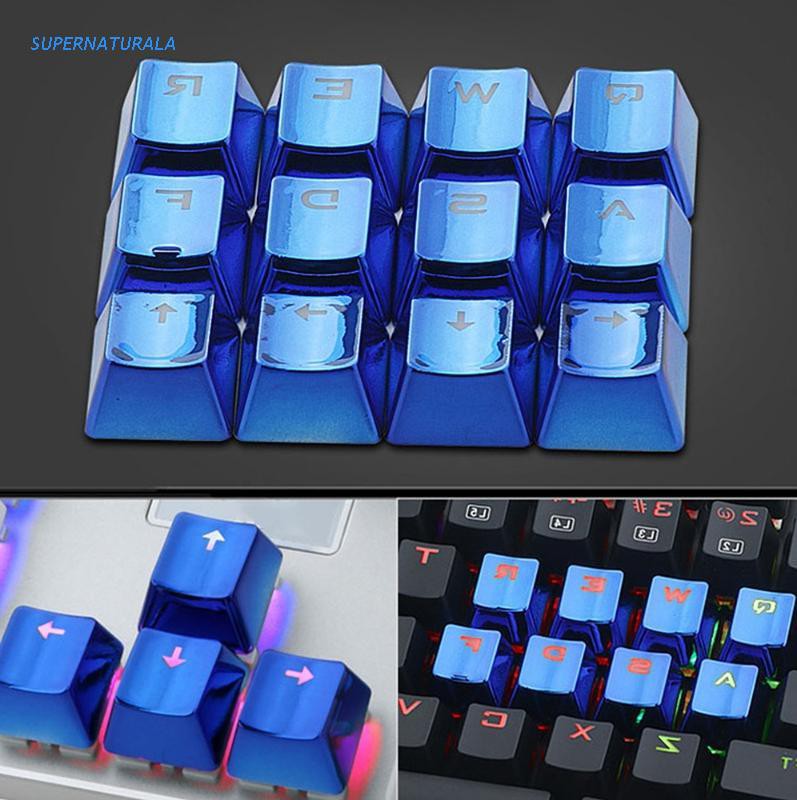 2-Key Pbt Keycaps Gold-Plated Metal Personality Light Transmission ...