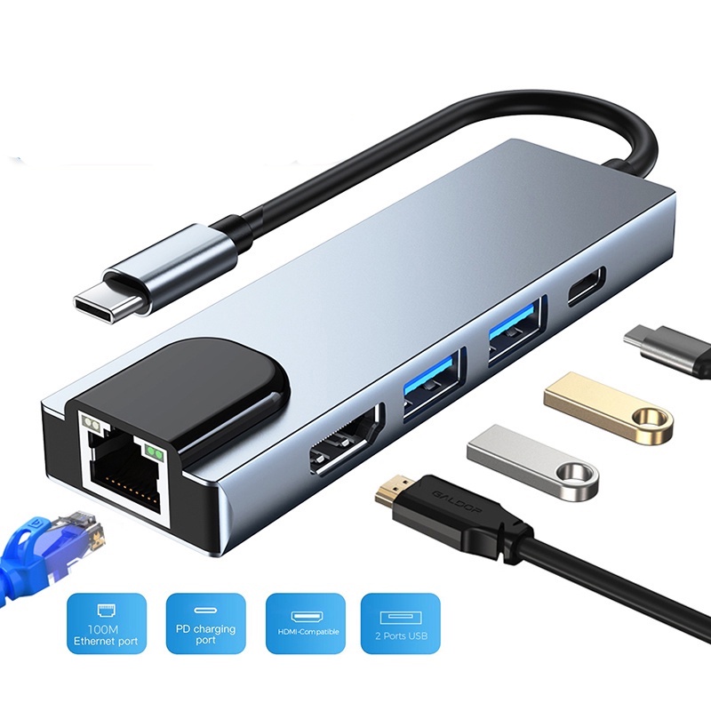 Hub Adaptador Para Notebook Desktop 6 Em 1 E 5 Em 1 Entradas Usb Hdmi ...