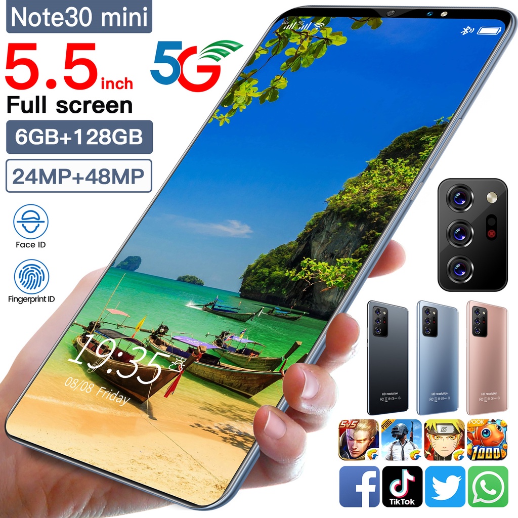 Smartphone Cell Phone Note30 mini Promotion Original 8GB + 256GB Cheap ...