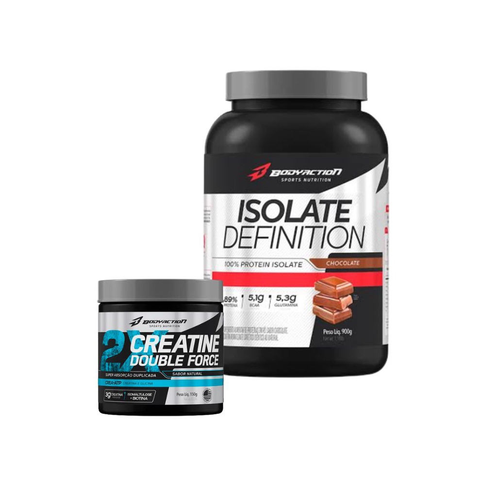 Kit 1x Isolate Definition 900g + Creatina Double Force 150g ...