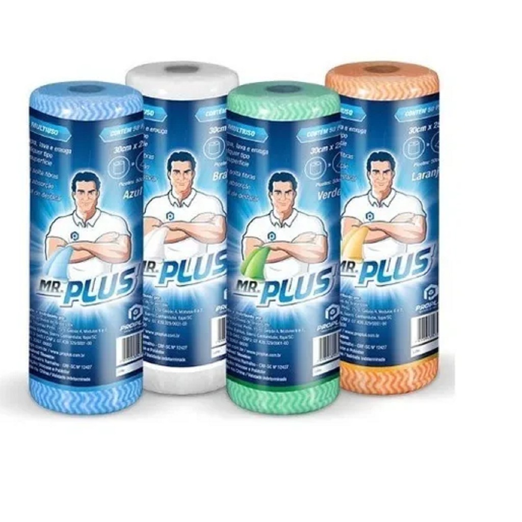 Pano Rolo Perflex Multiuso Mr. Plus 50 Unidades 30cm X 25m | Shopee Brasil