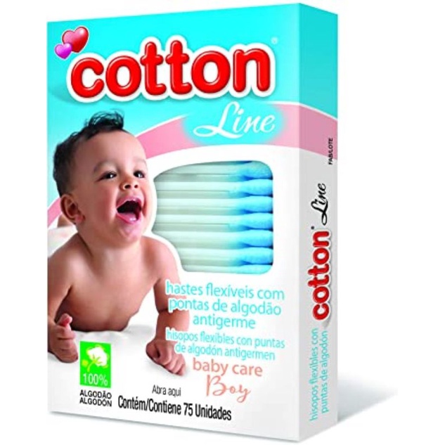 Cotonete para orelha e nariz Cotonete azul Antigerme Cuidados Pessoais ...