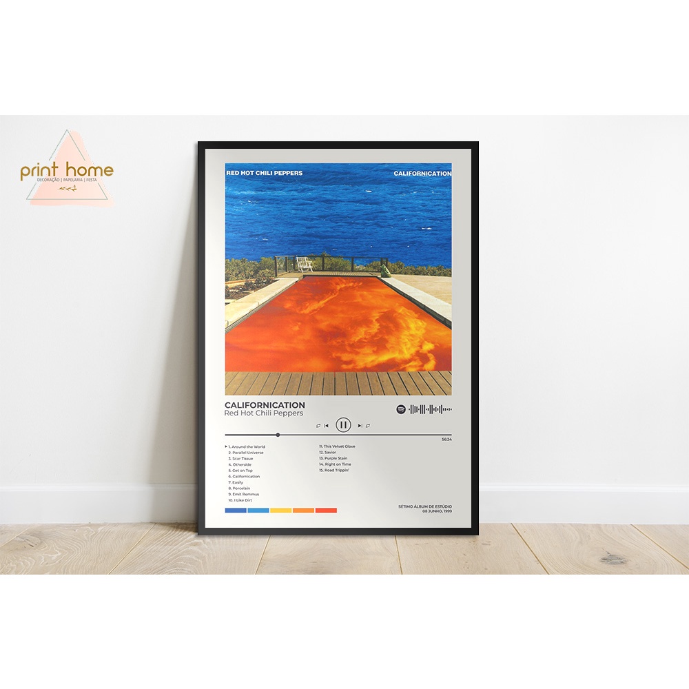 Quadro Placa MDF Spotify Álbum Red Hot Chili Peppers Californication | Shopee Brasil