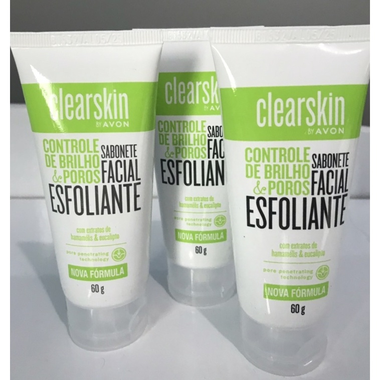 Sabonete Esfoliante Gel de Limpeza Facial Clearskin Avon 60g | Shopee ...