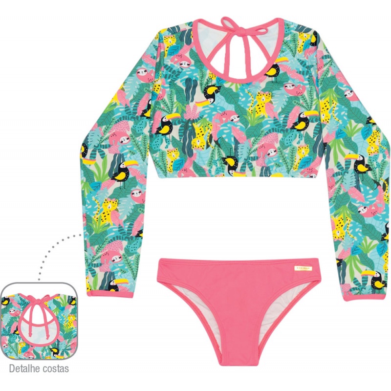 Biquíni Infantil Cropped Floresta Dedeka | Shopee Brasil