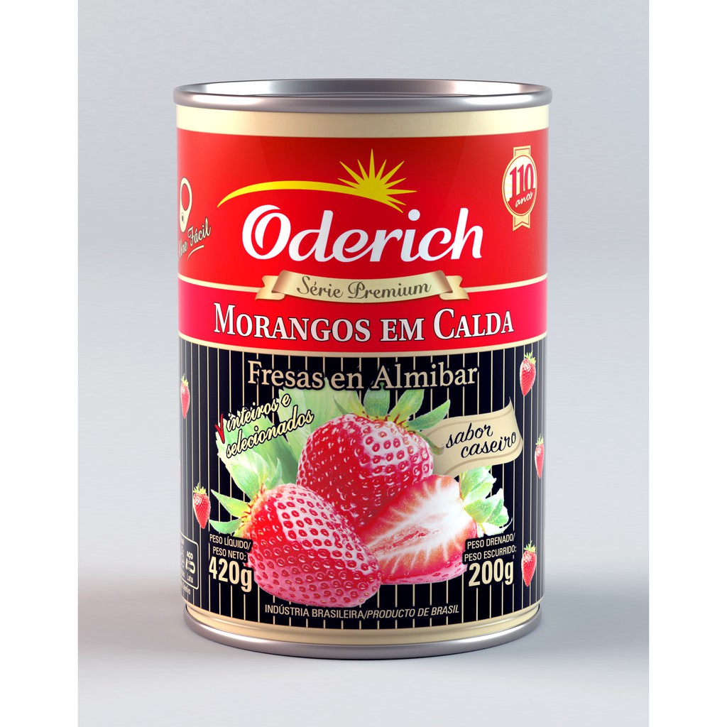 Morango Em Calda Oderich Linha Premium - Kit 6 X 200g | Shopee Brasil
