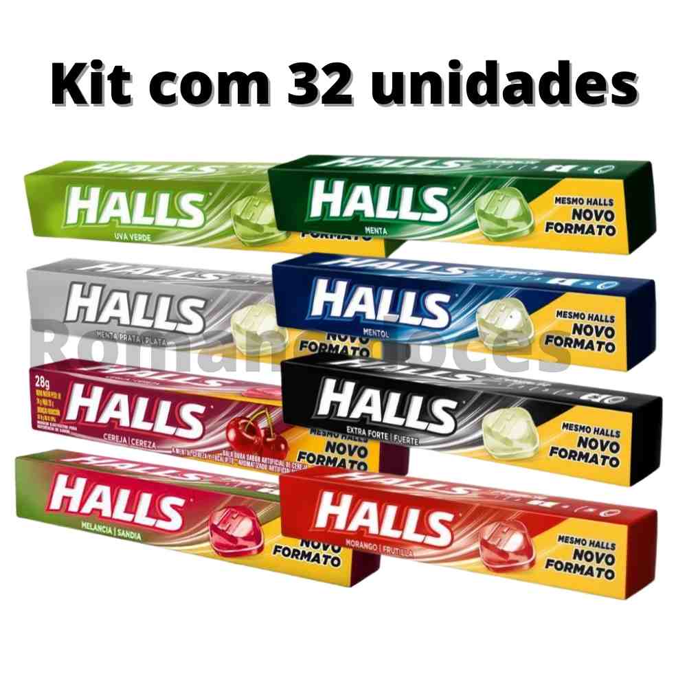 Kit 32 Bala Halls Vários Sabores (ESCOLHA) | Shopee Brasil