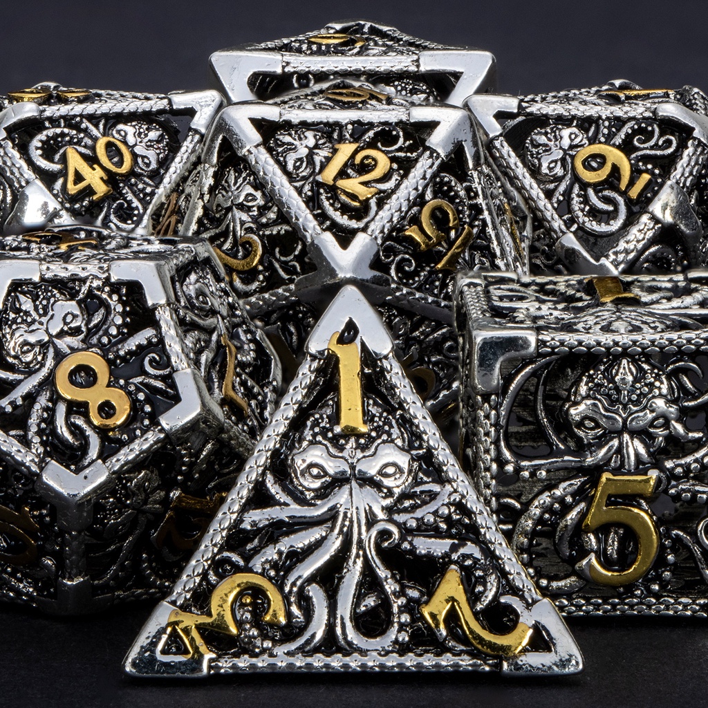 Conjunto 7pçs De Dados DND Estilo Cristal Jogo De Mesa Poliédral RPG ...