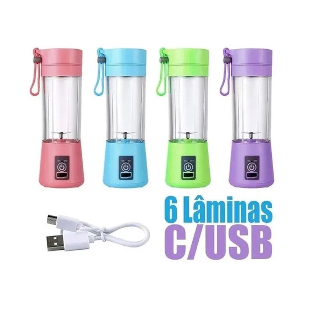 Mini Mix Liquidificador Portátil 6 Laminas USB | Shopee Brasil