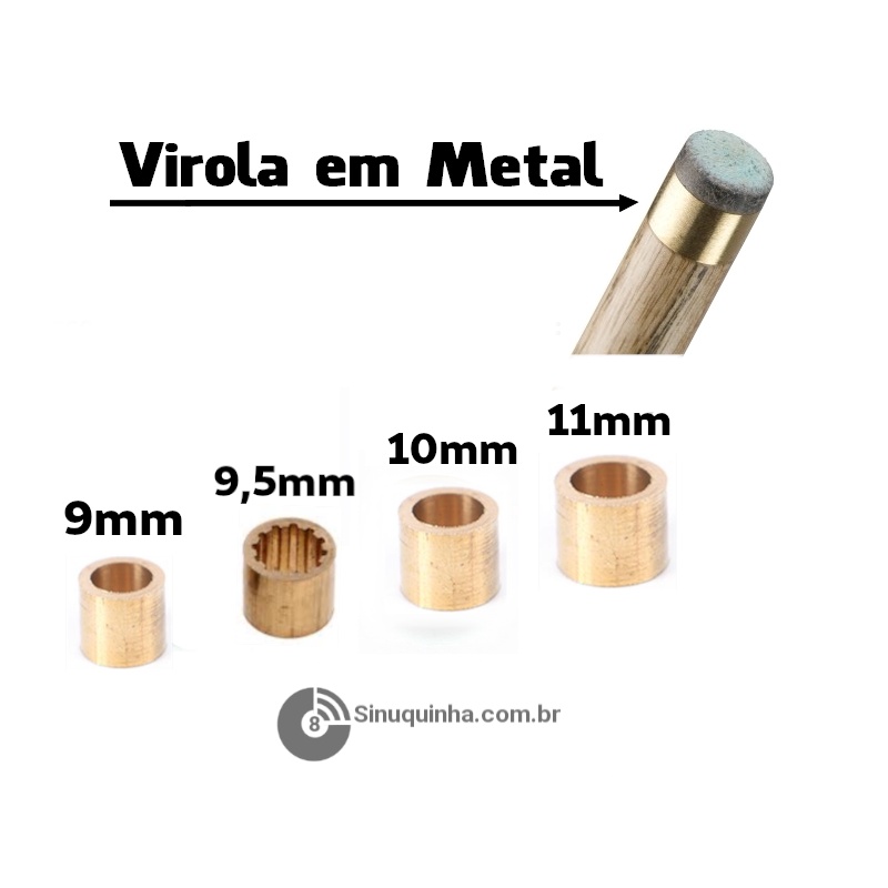 Virola metal sola Taco Sinuca Bilhar Snooker / Em Metal - Faz a Boa!