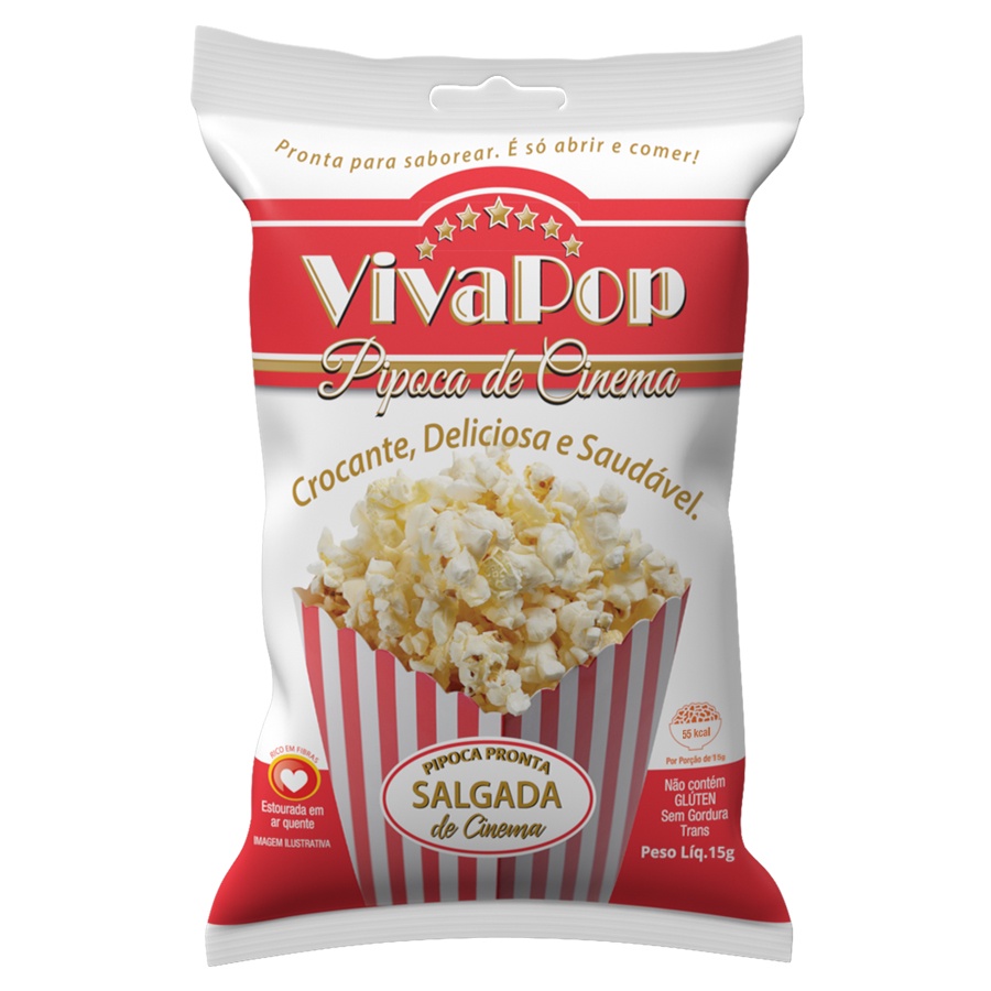 Pipoca Pronta Tradicional 15g | Shopee Brasil