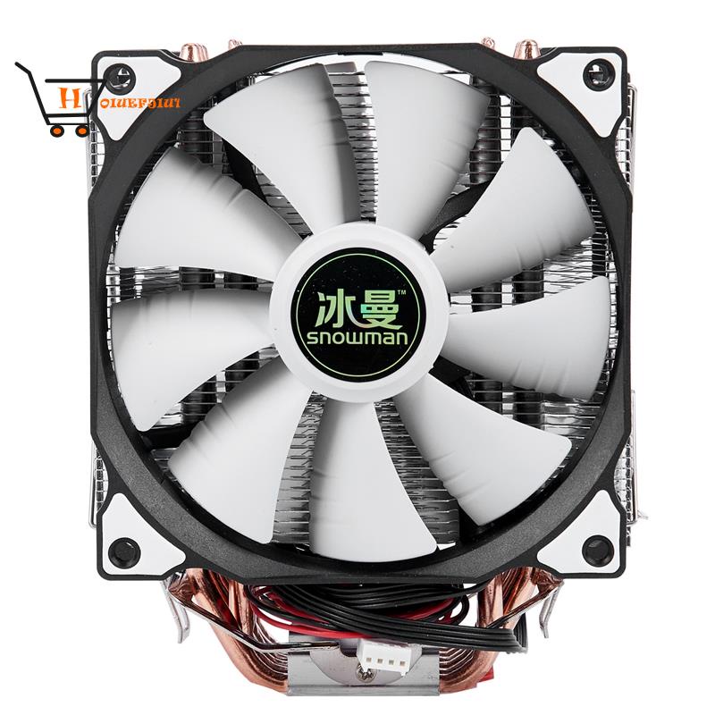 SNOWMAN 4PIN CPU cooler 6 heatpipe Double fans cooling 12cm fan LGA775 ...